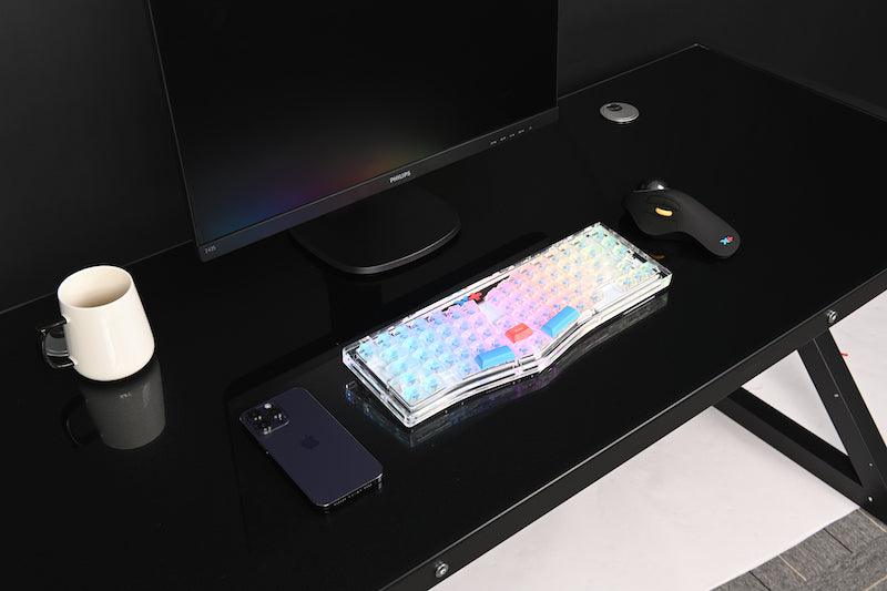 VickyBoard Split Keyboard – Onyx Transparent - x-plus.store